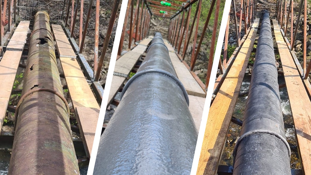 Corroded 20-Metre Long Steel Pipe Bridge Repair & Refurbishment
