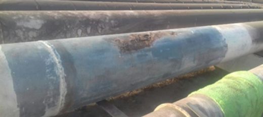 Industrial Site Heavily Corroded Steel Pipe 2 Metre Section Reinforcement