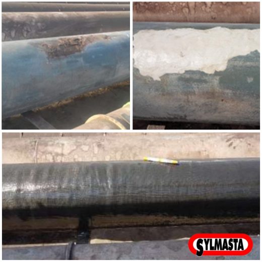 Industrial Site Heavily Corroded Steel Pipe 2 Metre Section Reinforcement