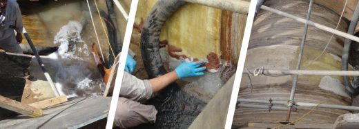 Oil Refinery Seawater Cooling System GRP Pipe Leak Repair