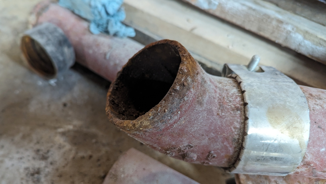 Cast Iron Rainwater Stack Repair Seals 300 Corroded Pipe Joints